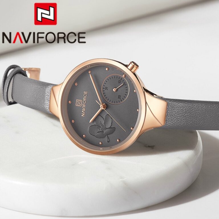 NAVIFORCE Nf5001 Luxury Ladies Watch For Women - Grey - Doko Nepal